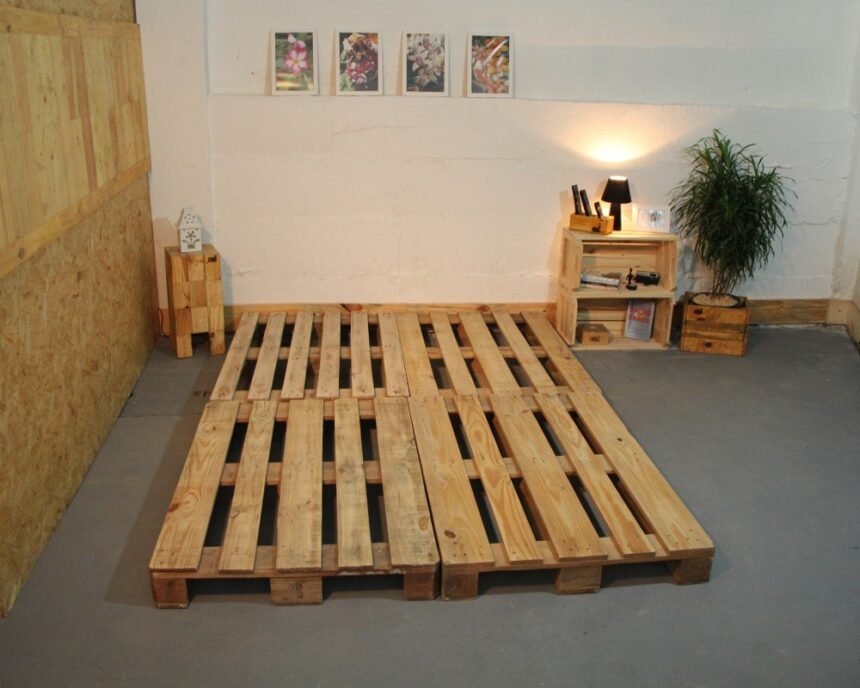 Cama de Casal 1 nível (4 Pallets) - Casa com Pallet