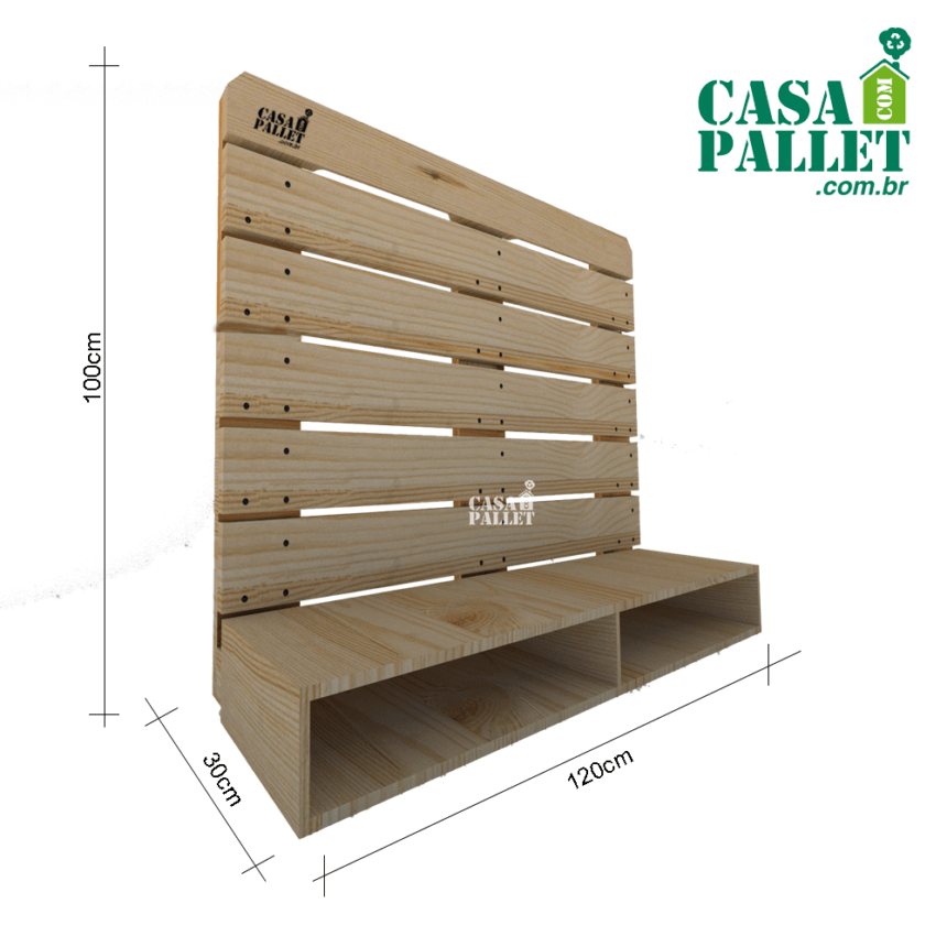 Painel de Pallet com nichos - Casa com Pallet