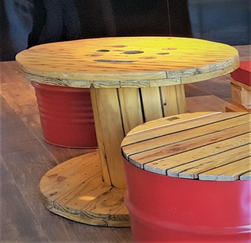 Mesa baixa de Tonel / Tambor - Casa com Pallet